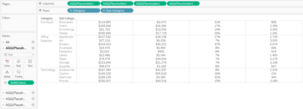 Placeholder Table in Tableau with No Column Headers | Ryan Sleeper
