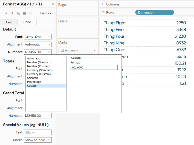 Changing Number Formatting to Display Different Numbers of Decimal ...